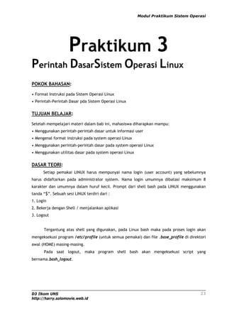 20101119 perintah dasar_sistem_operasi_linux | PDF
