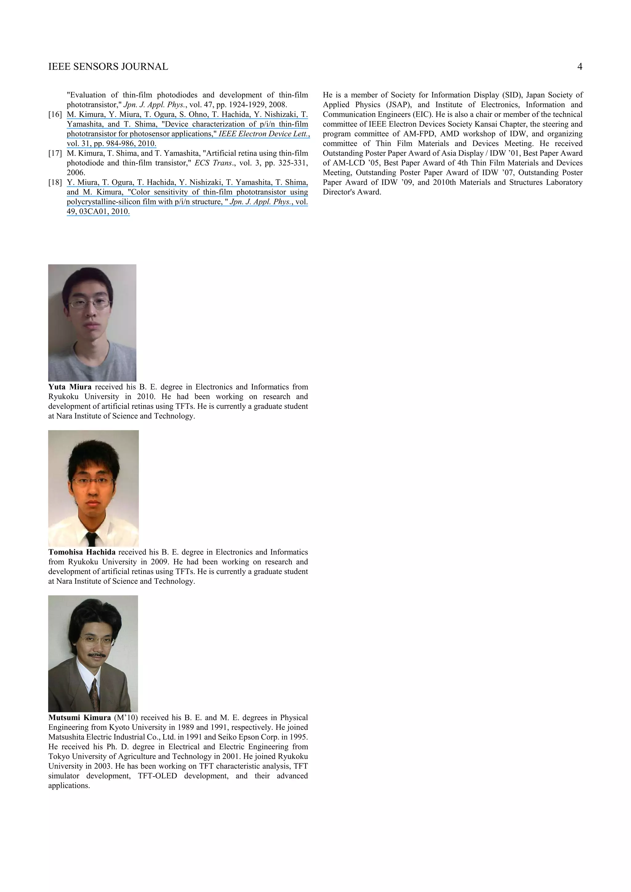 IEEE BASE paper on artifical retina using TTF technology | PDF