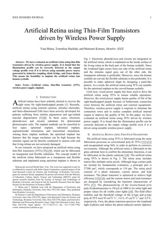 IEEE BASE paper on artifical retina using TTF technology | PDF