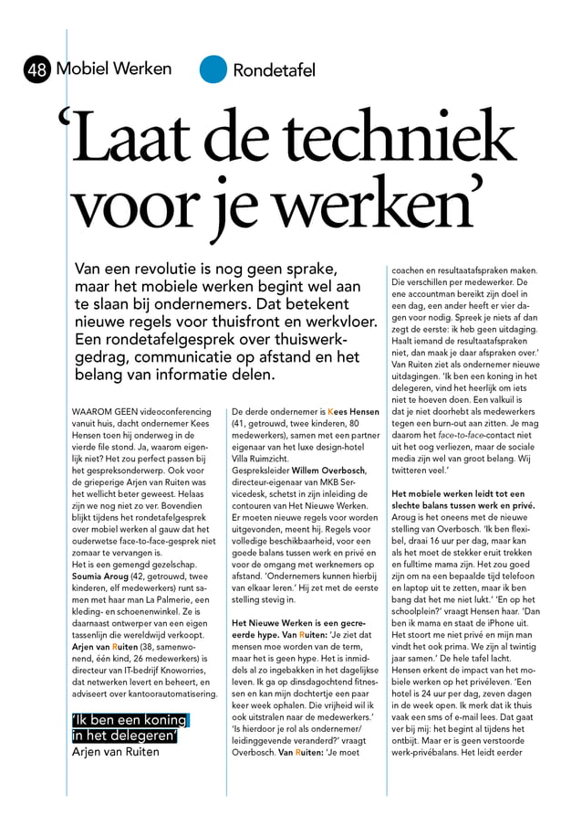 Laat de techniek voor je werken! | PDF