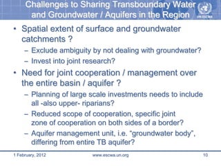 R. Klingbeil & M.I. Al-Hamdi, 2010: Transboundary Water and ...