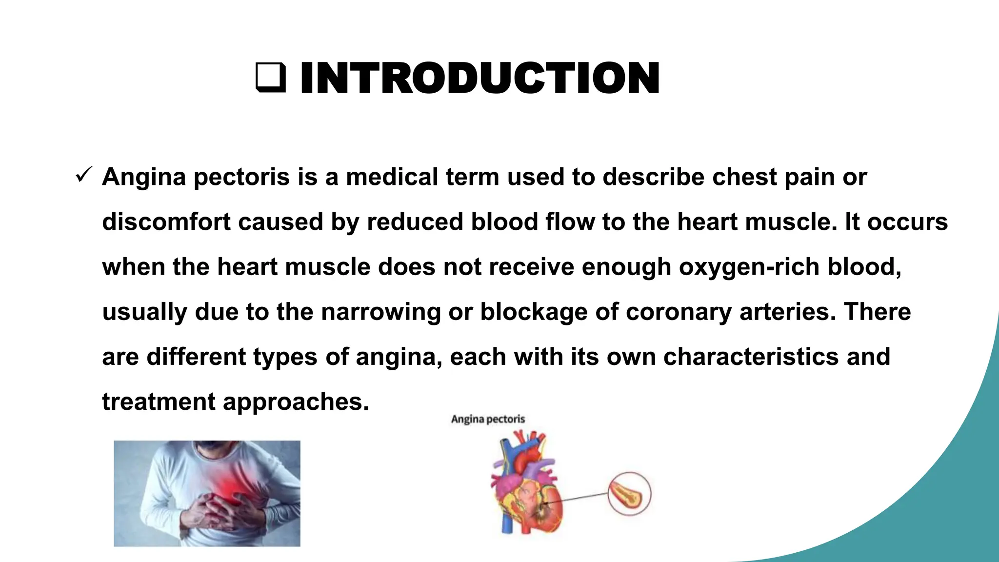 Types of angina pectoris and it's treatment | PPTX