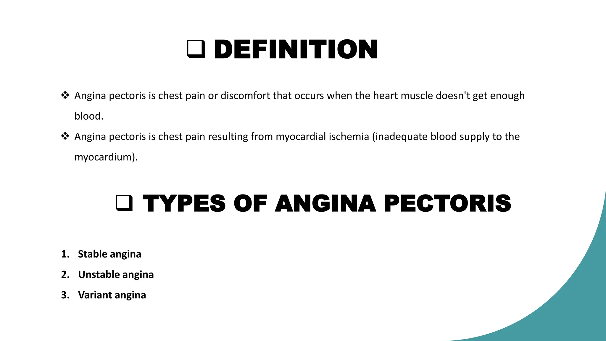 Types of angina pectoris and it's treatment | PPTX