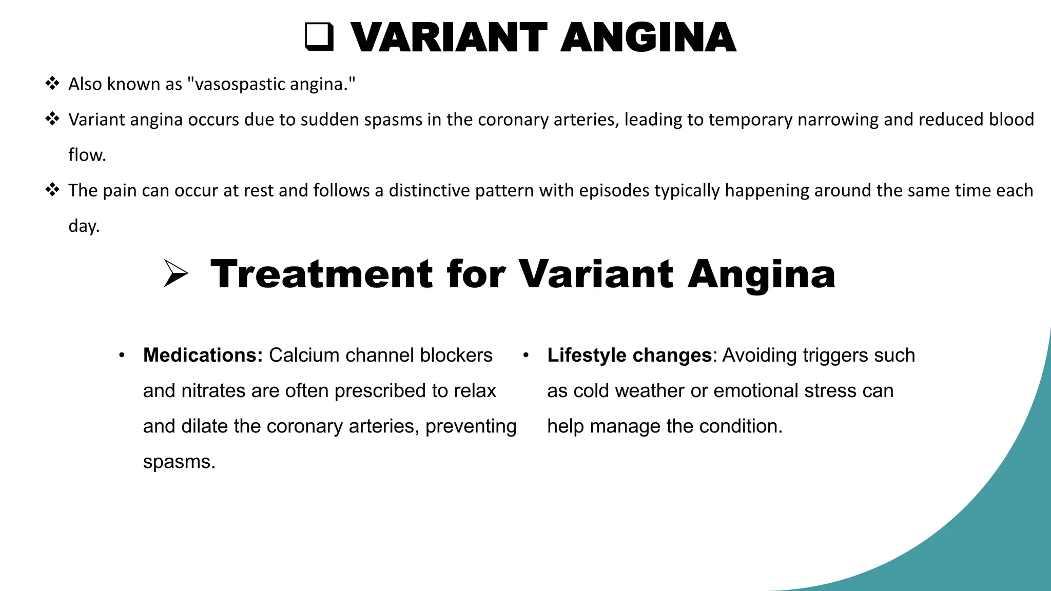 Types of angina pectoris and it's treatment | PPTX