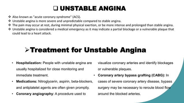 Types of angina pectoris and it's treatment | PPTX | Heart and ...
