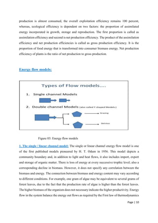 Energy in Ecosystem pattern of flow of energy through the ecosystem and ...