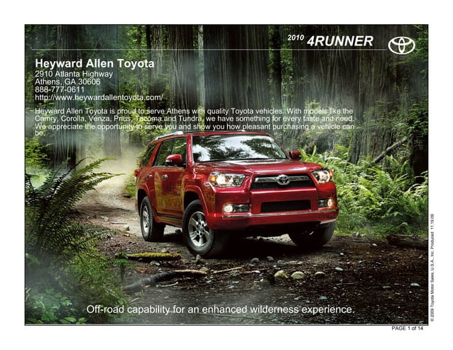 2010 Heyward Allen Toyota 4Runner Athens GA | PPT