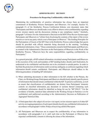 2010 Administrative Decision Respecting Confidentiality | PDF