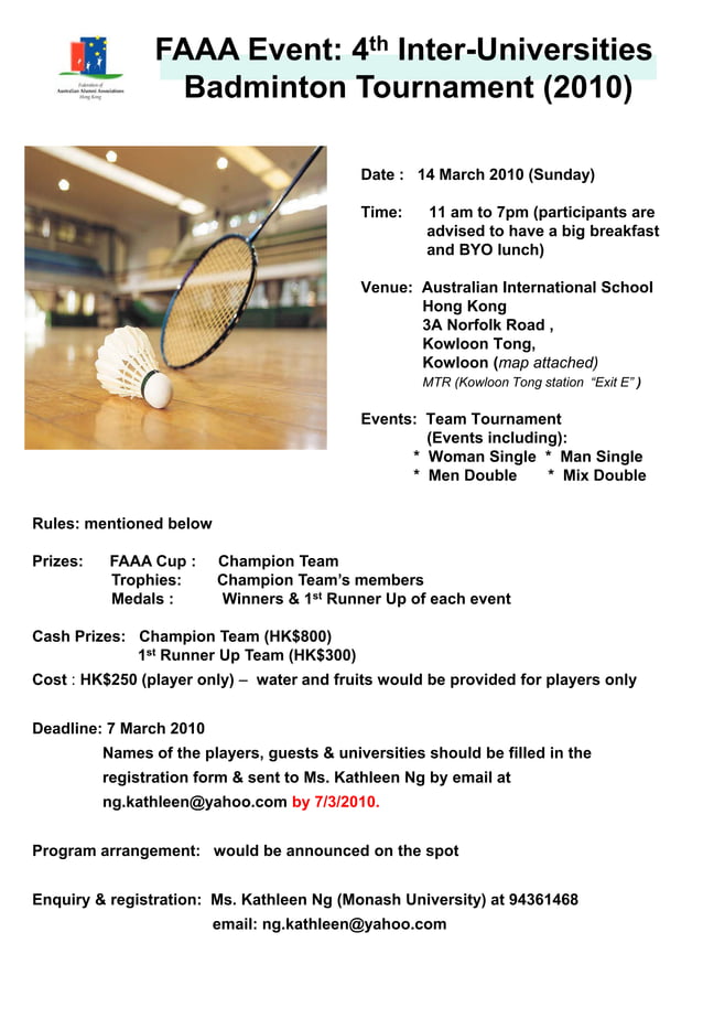 2010badminton | PDF | Sports