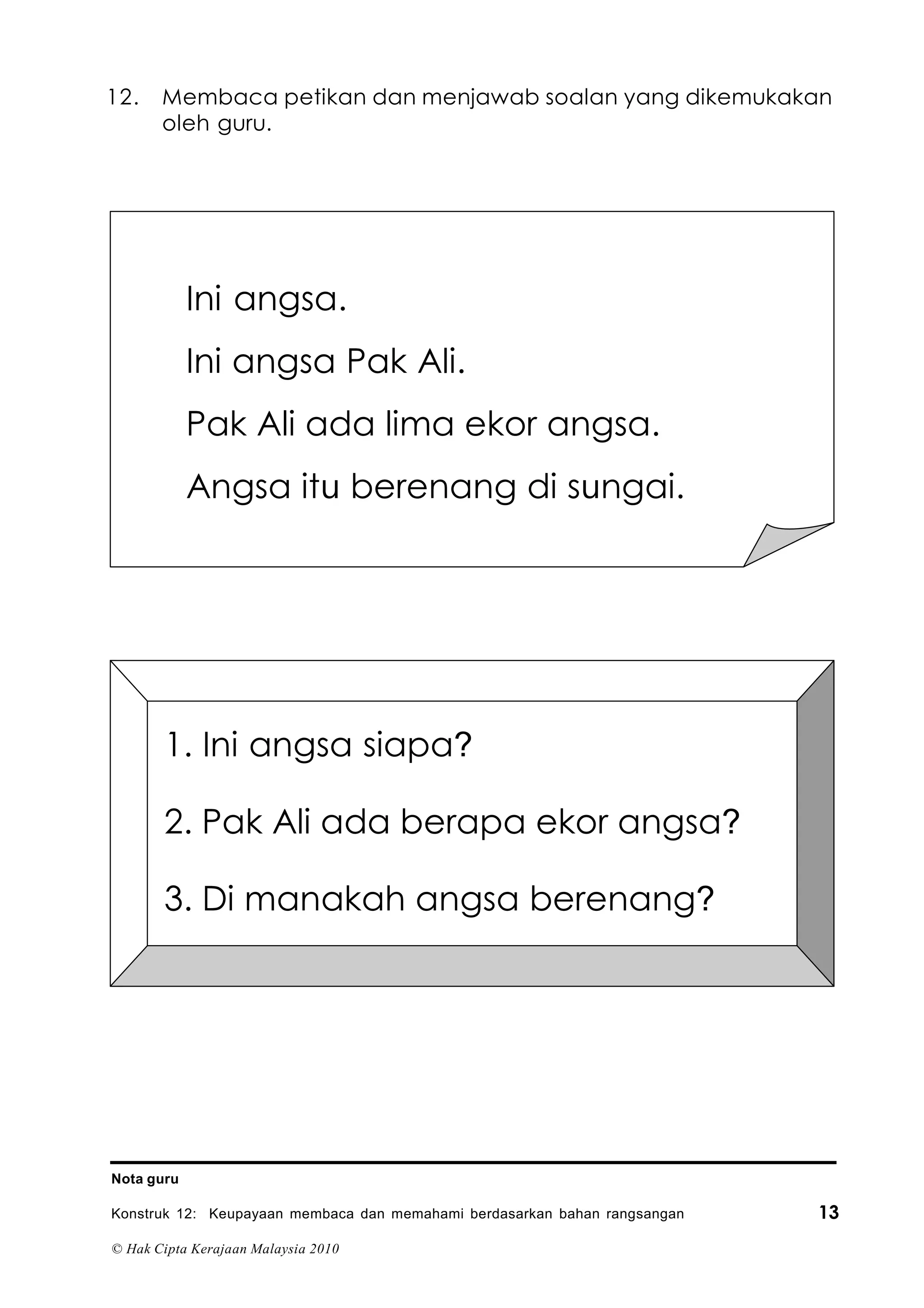 2010 bahasa melayu tahun 1 linus literasi membaca | PDF