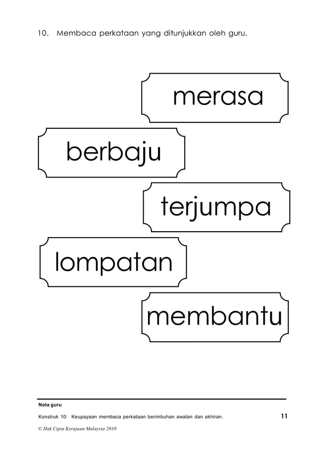 2010 bahasa melayu tahun 1 linus literasi membaca | PDF