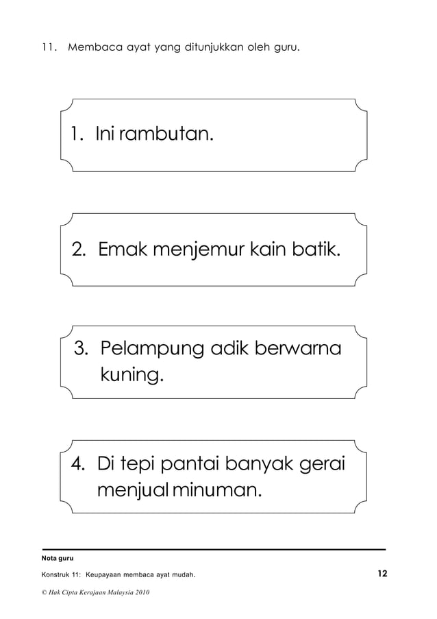 2010 bahasa melayu tahun 1 linus literasi membaca | PDF
