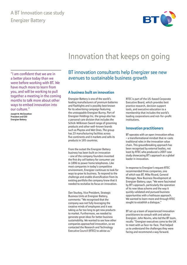 2010 Bt Innovation Case Study | PDF