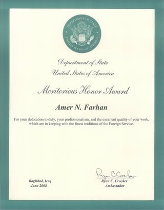 Meritorious Honor Award_DoS_2008 | PDF | Awards Shows | Events