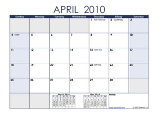 2010 Calendar 161 | XLS