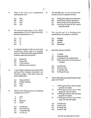 2010 CAPE Computer Science Unit 1 Paper 1 | PDF | Education