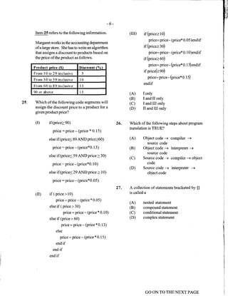 2010 CAPE Computer Science Unit 1 Paper 1 | PDF