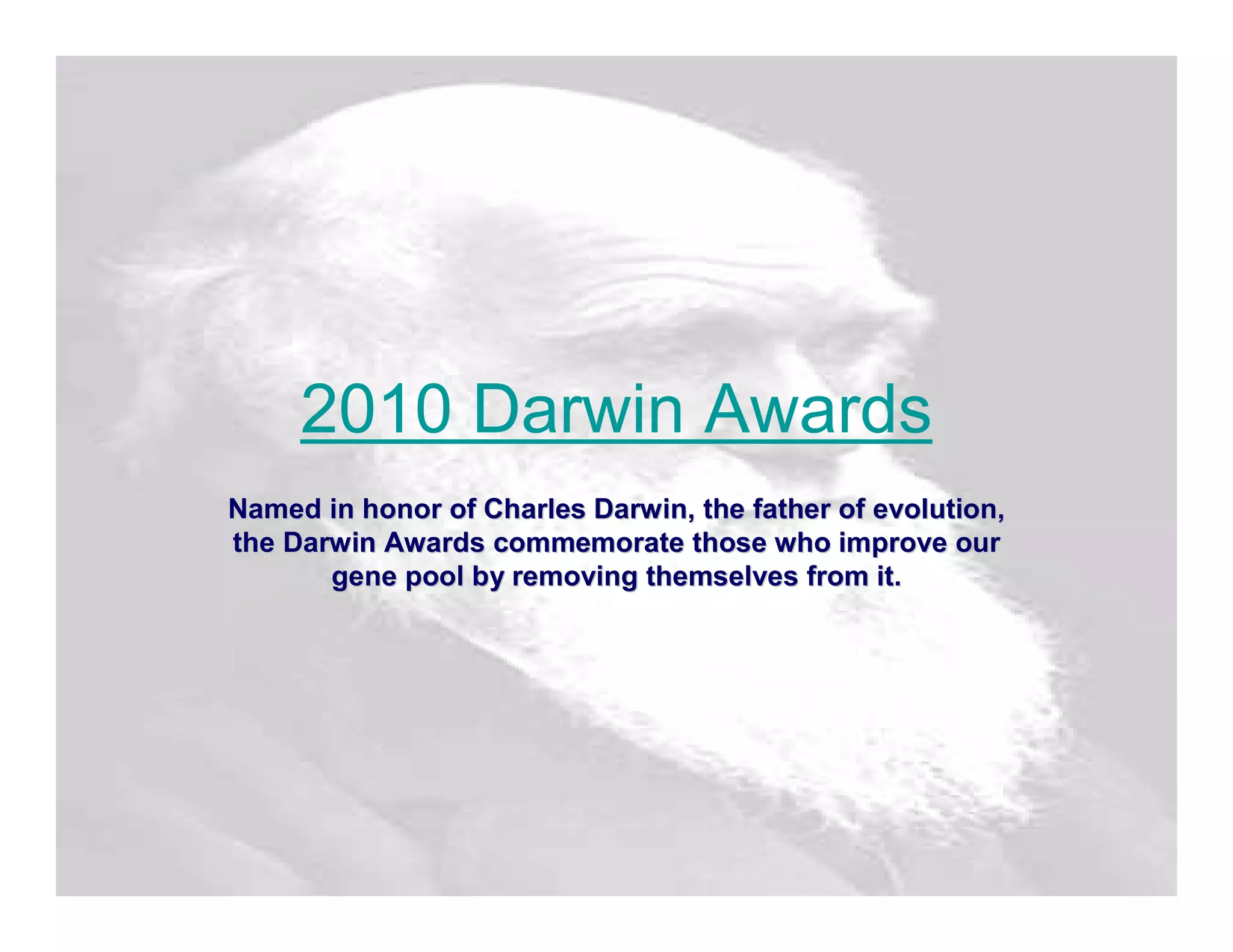 2010 darwin awards | PDF | Crime & Harmful Acts to Individuals, Society ...