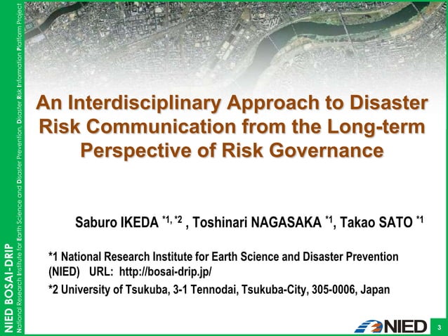 An Intergrated Framework and Tools for Better Disaster Risk Governance ...