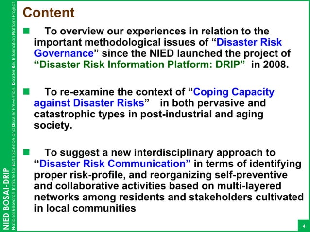 An Intergrated Framework and Tools for Better Disaster Risk Governance ...