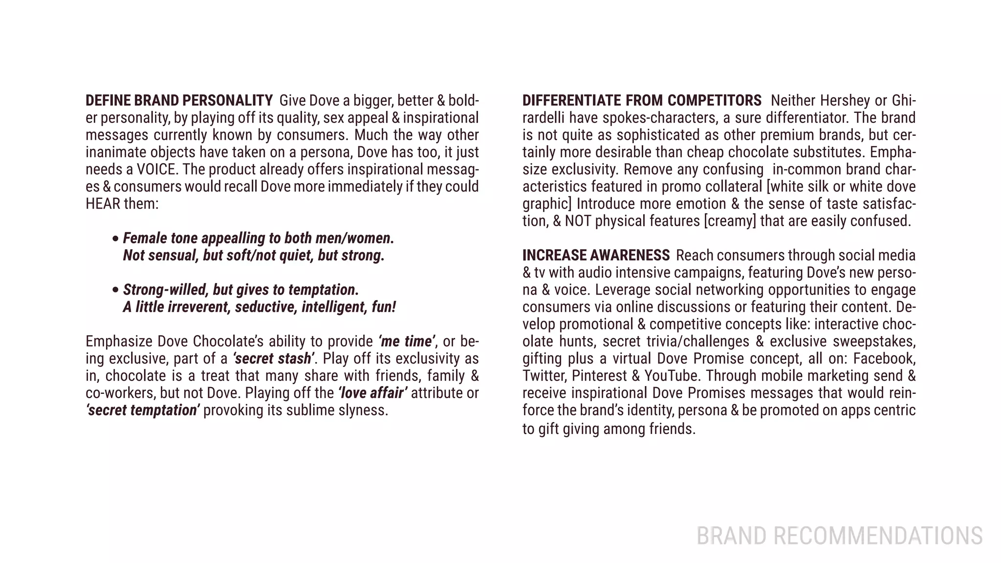 FOCUS GROUP STRATEGY & STUDY: Dove Chocolates | PDF