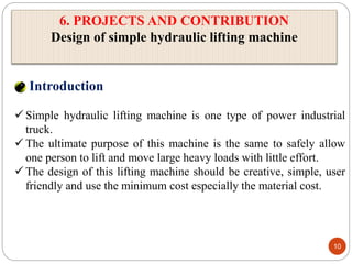 design of simple hydraulic lifting machine by Alemnew and Molla | PPT