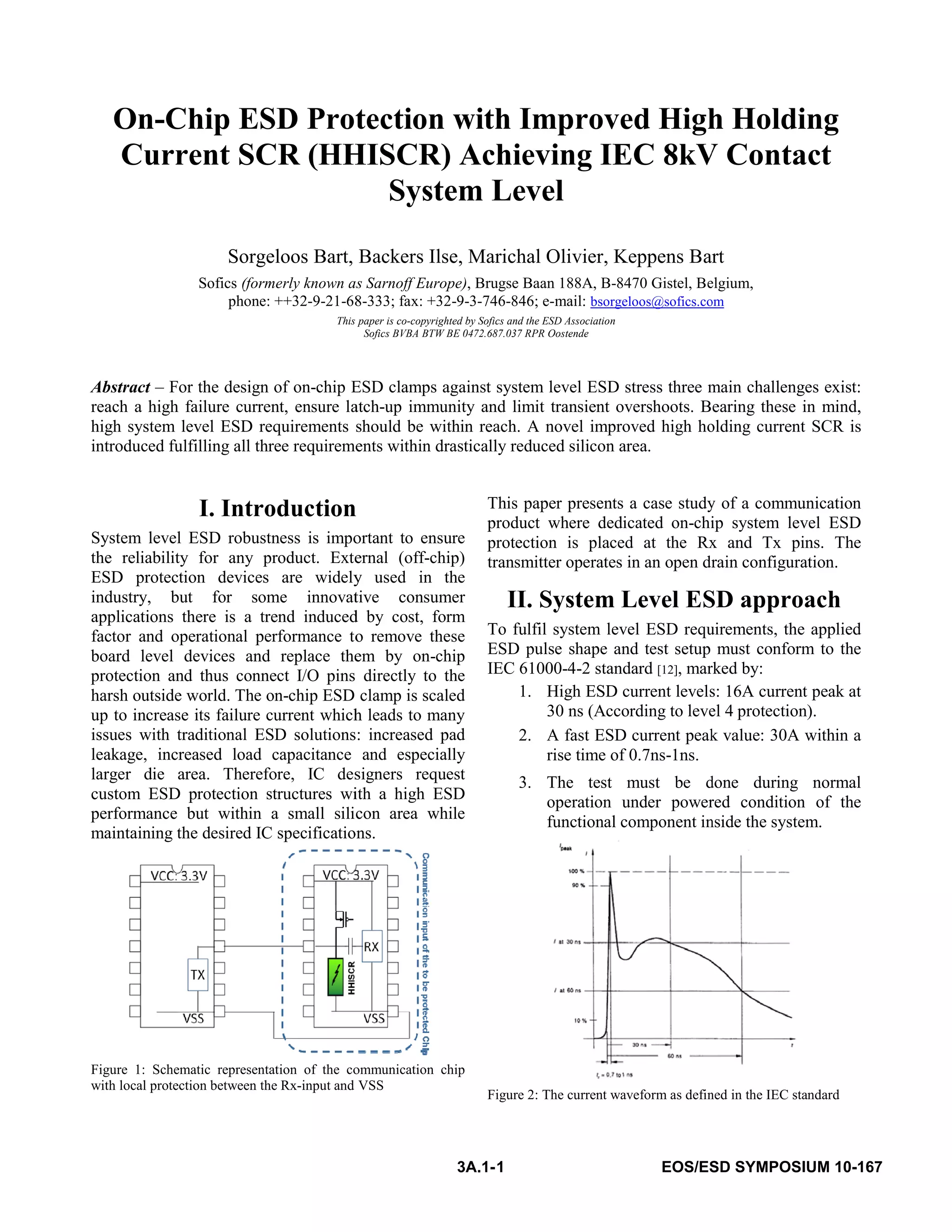 On-Chip ESD Protection with Improved High Holding Current SCR (HHISCR ...