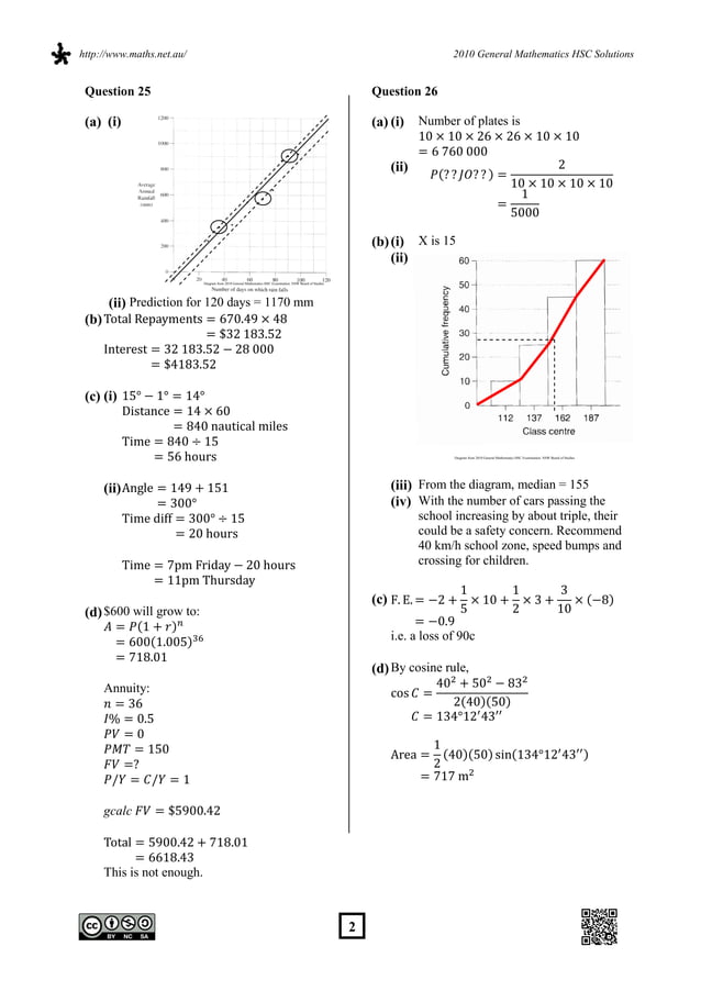 2010 general mathematics hsc solutions | PDF 2010 general mathematics hsc solutions | PDF