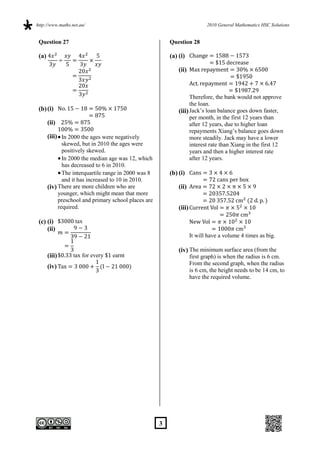 2010 general mathematics hsc solutions | PDF | Educational Assessment ...