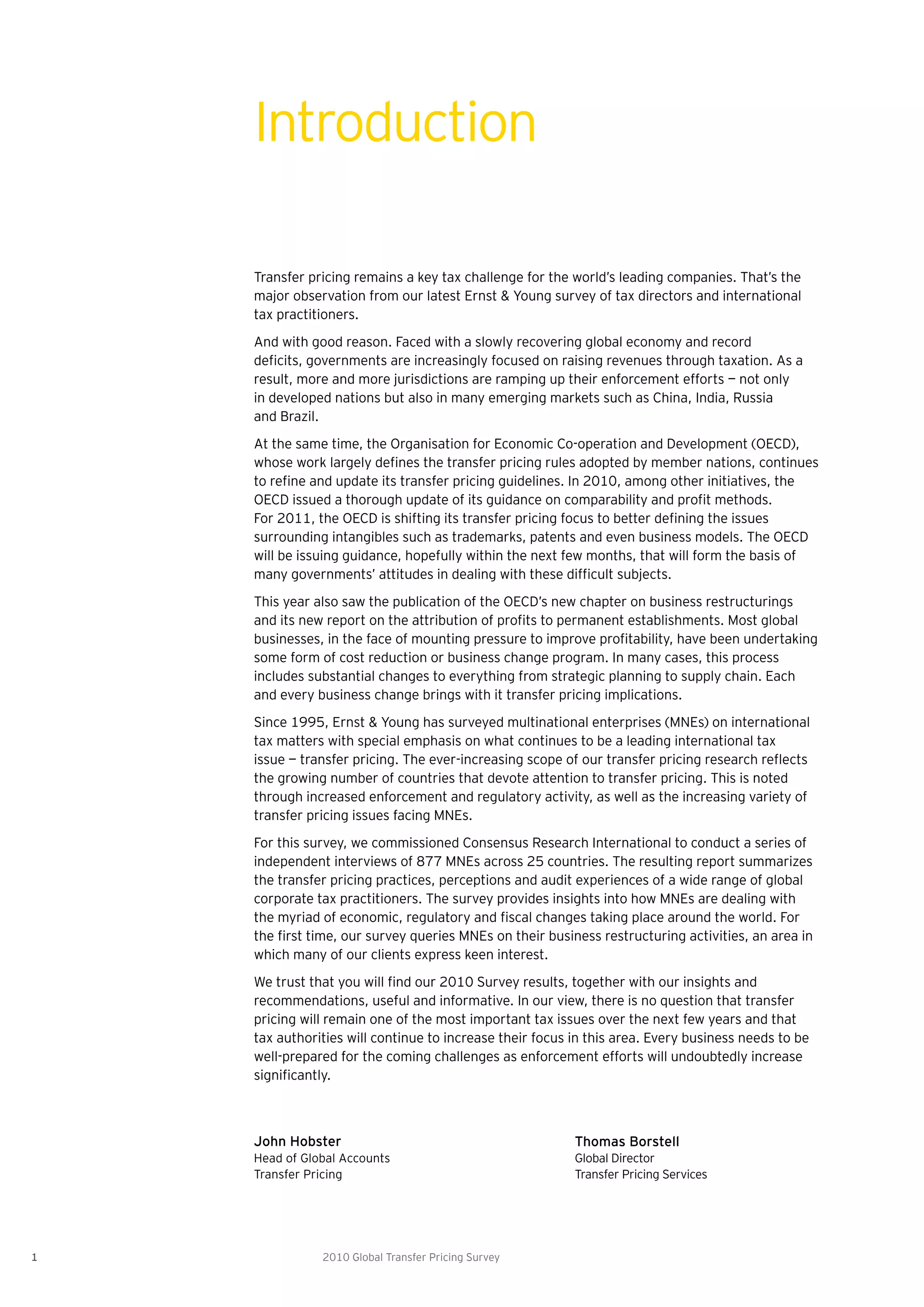 2010 Global Transfer Pricing Survey | PDF