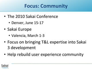 2010 January Sakai Foundation Executive Brief | PPT