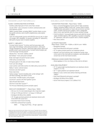 2010 Lincoln MKS Brochure | PDF
