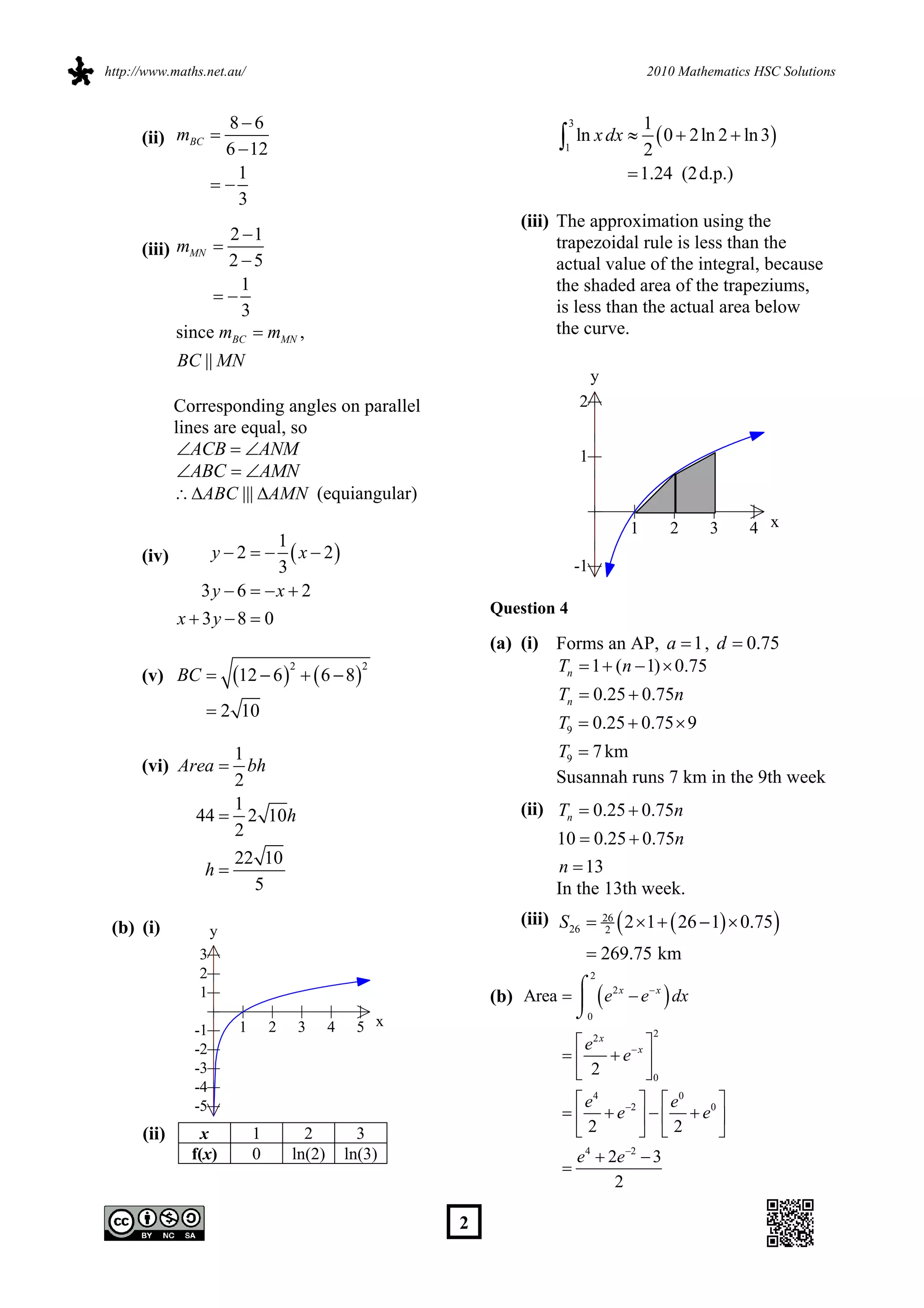 2010 mathematics hsc solutions | PDF