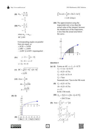 2010 mathematics hsc solutions | PDF