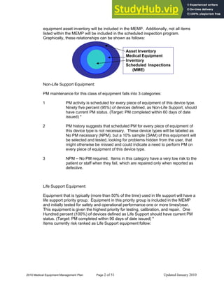 2010 Medical Equipment Management Plan Medical Equipment Management ...