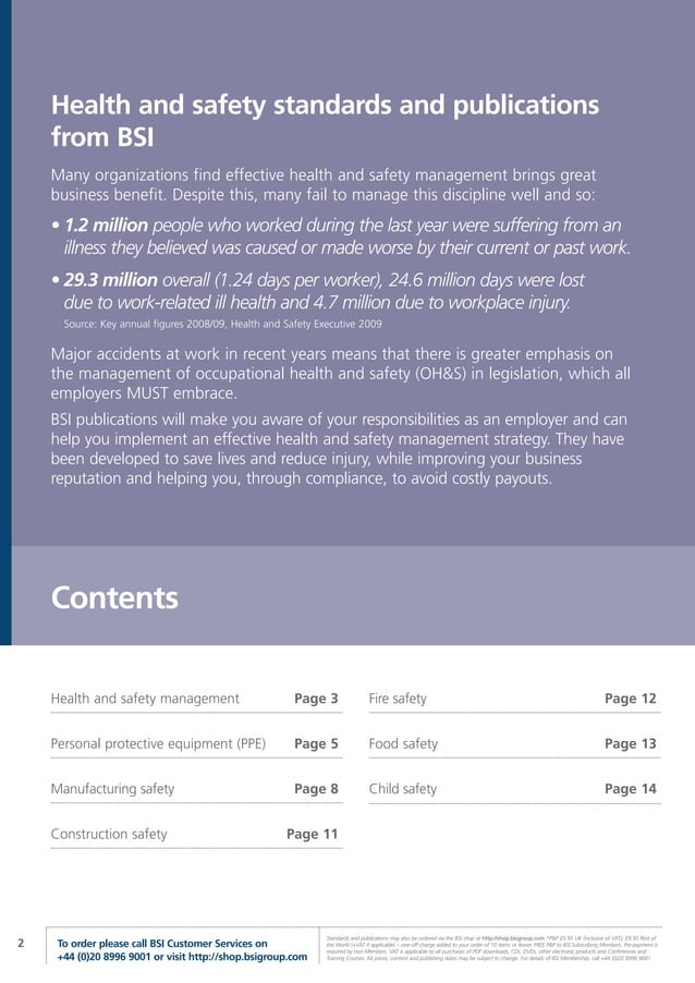 2010 Occupational Health and Safety Brochure | PDF