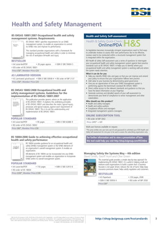 2010 Occupational Health and Safety Brochure | PDF