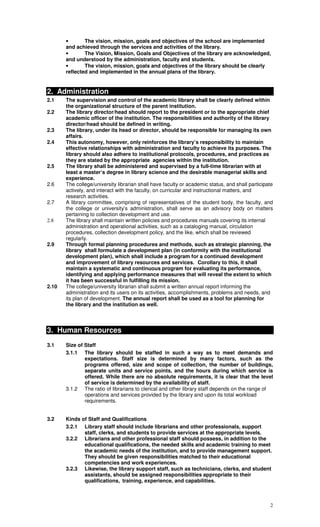 2010 PAARL Standards for Academic Libraries (final draft proposal) | PDF