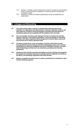 2010 PAARL Standards for Academic Libraries (final draft proposal) | PDF