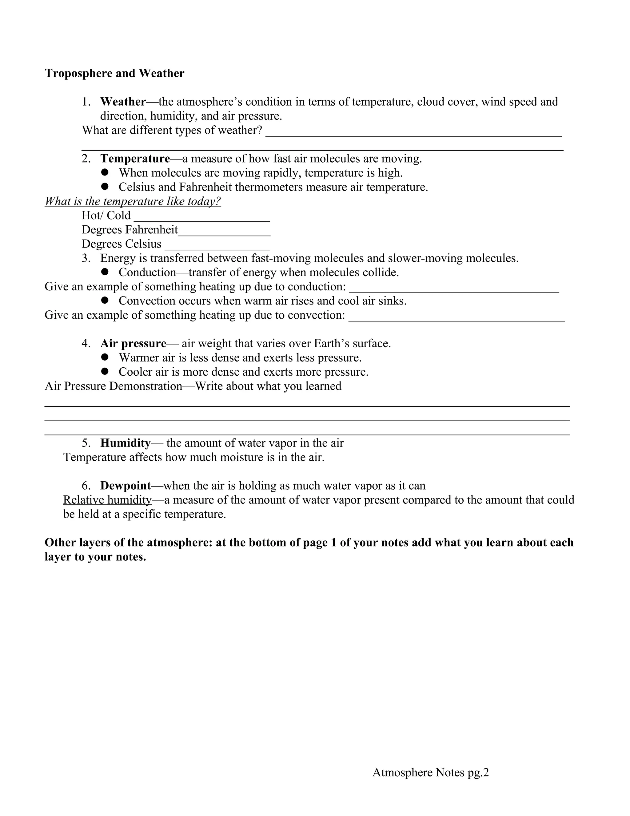 Atmosphere Notes | DOC