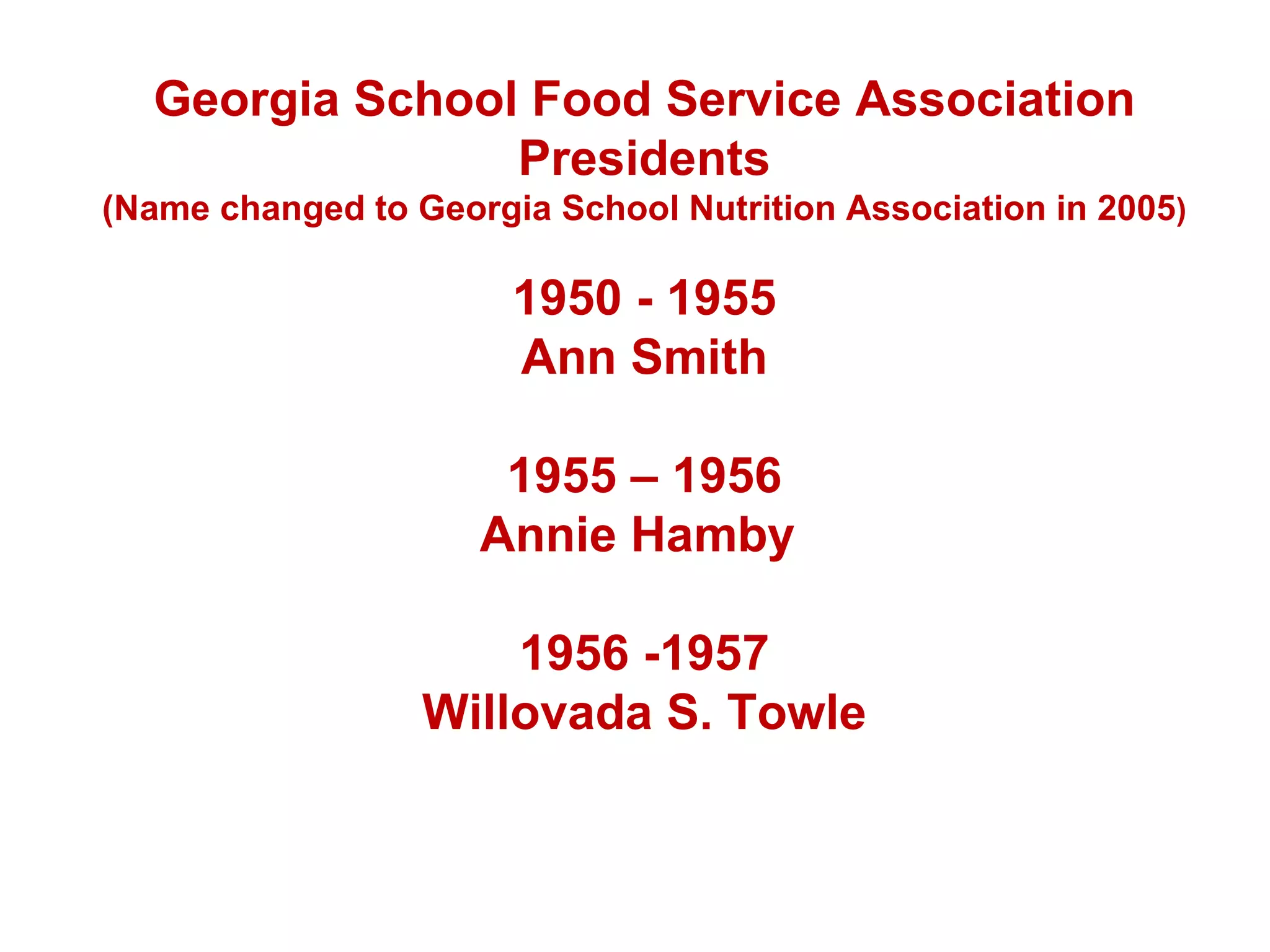 GSNA Past Presidents | PPT