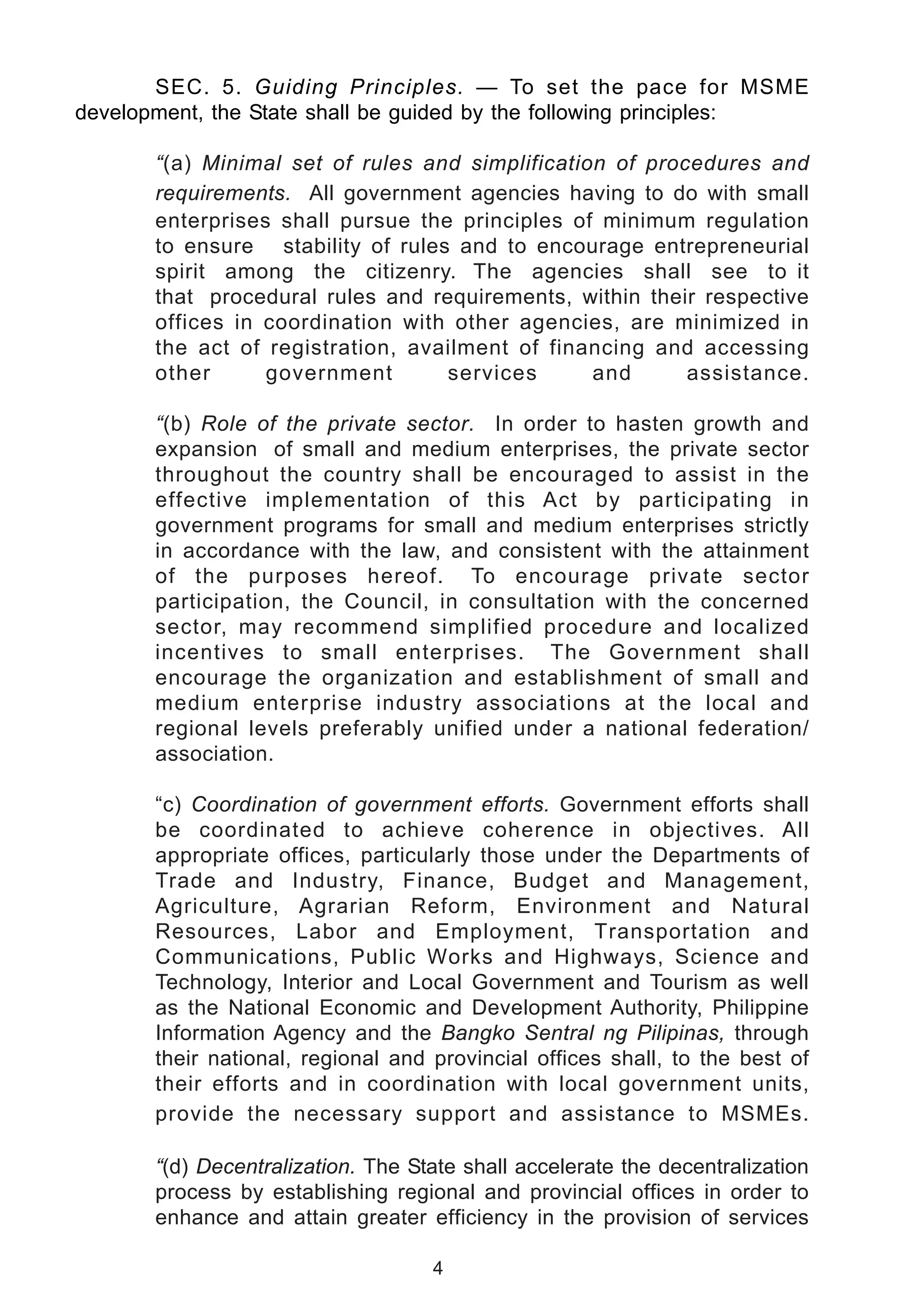 Magna Carta for MSME's (2010) R.A. 9501 | PDF