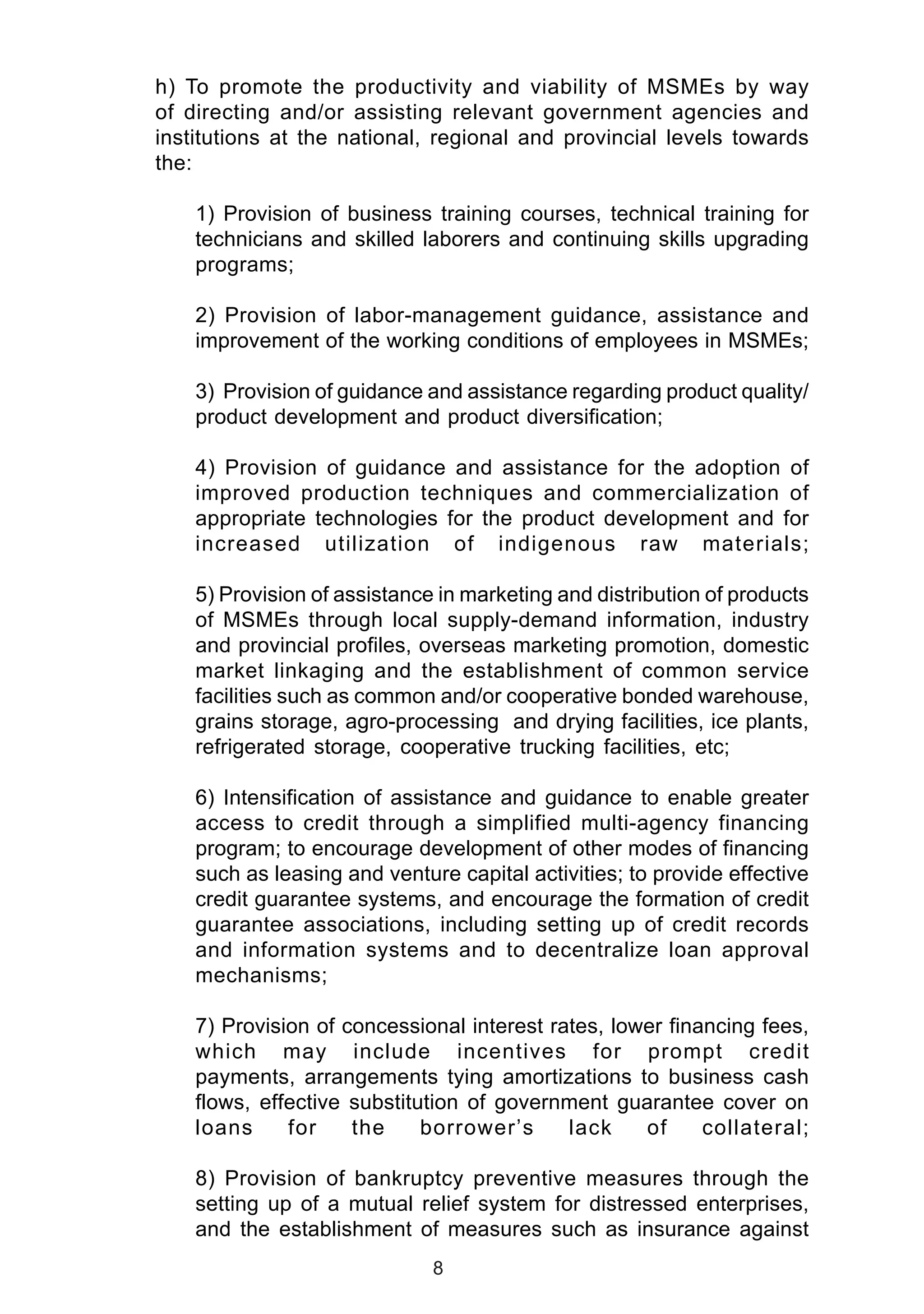 Magna Carta for MSME's (2010) R.A. 9501 | PDF