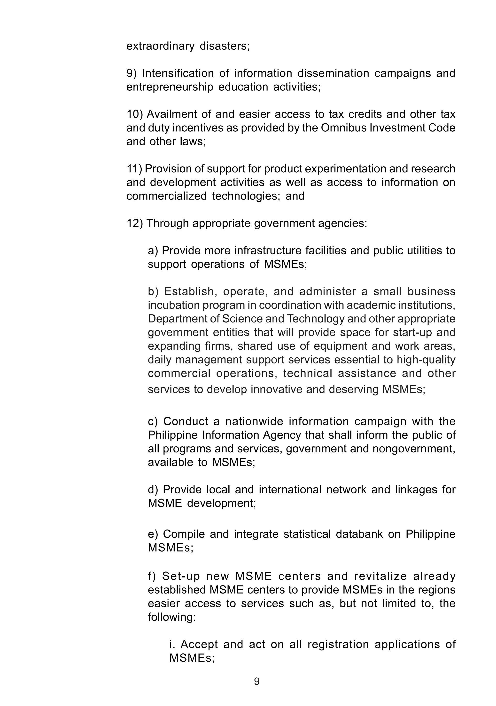 Magna Carta for MSME's (2010) R.A. 9501 | PDF