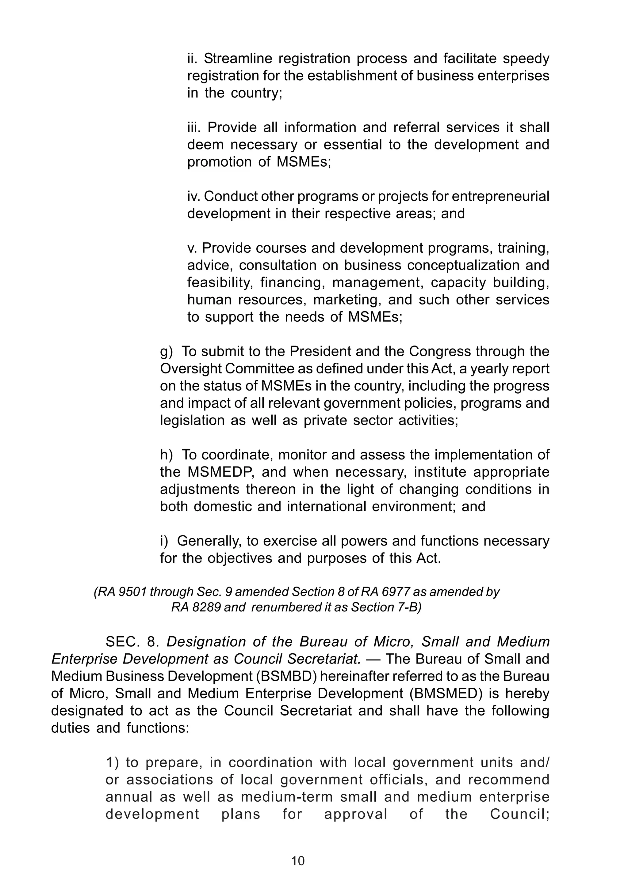 Magna Carta for MSME's (2010) R.A. 9501 | PDF