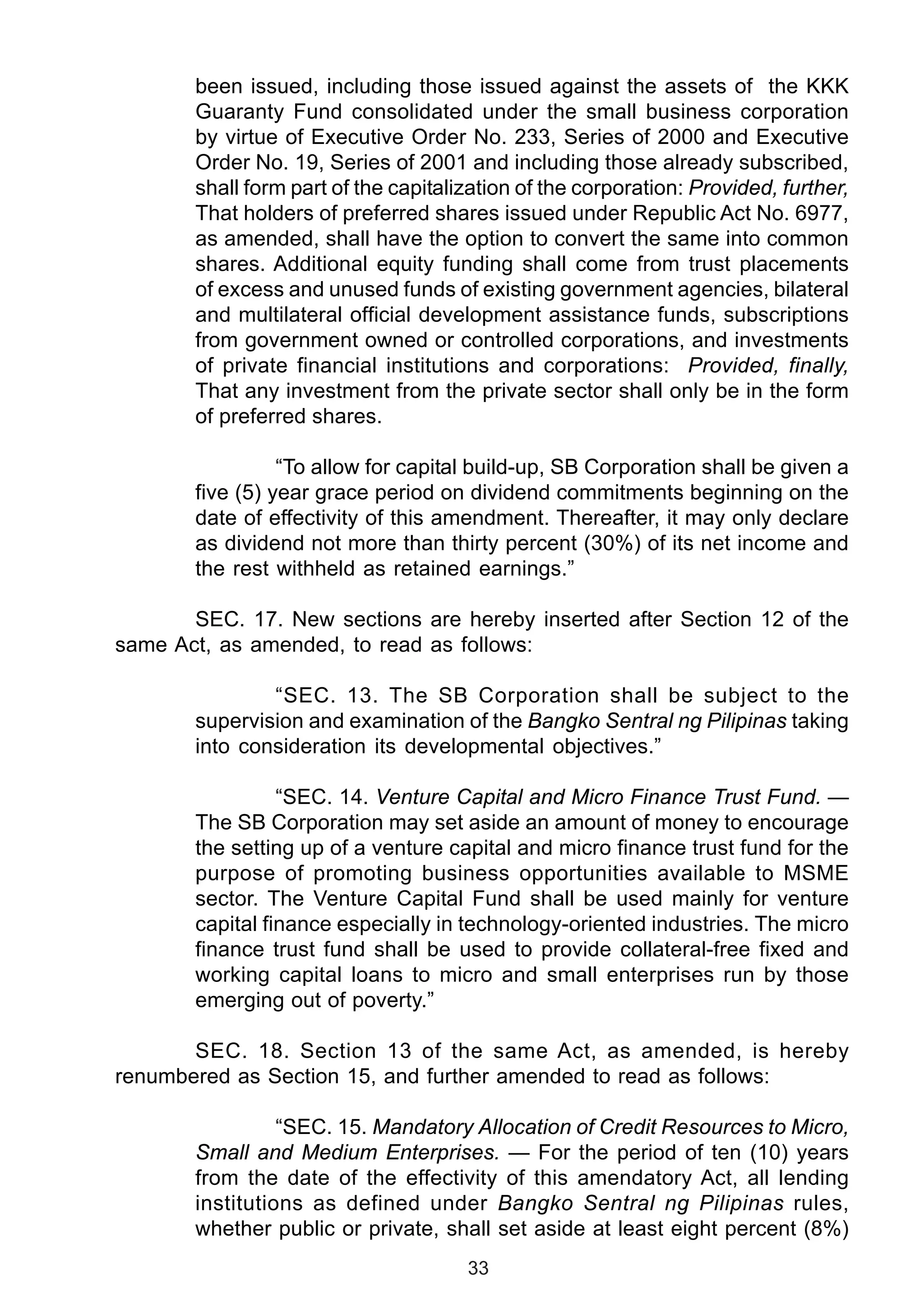 Magna Carta for MSME's (2010) R.A. 9501 | PDF