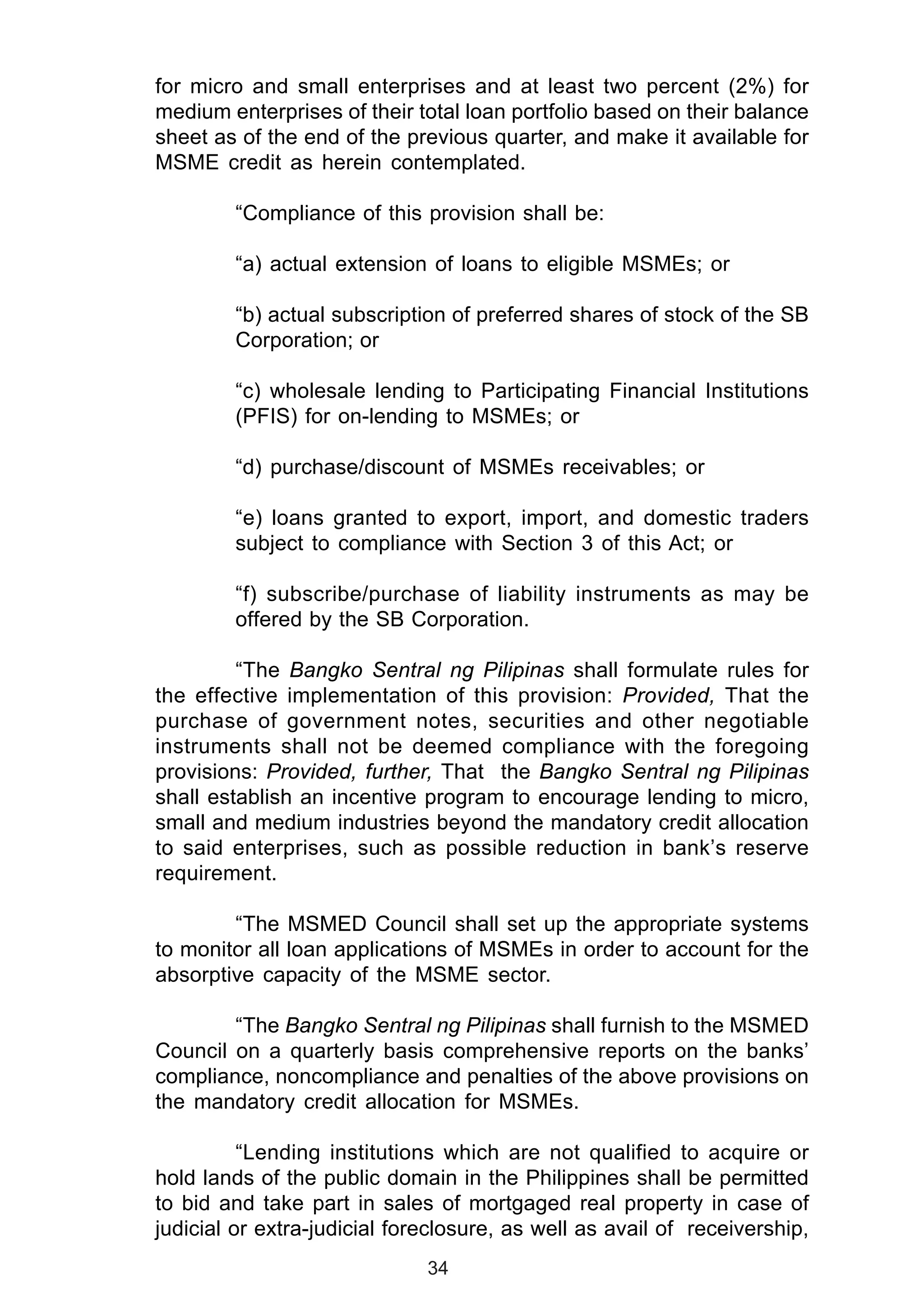 Magna Carta for MSME's (2010) R.A. 9501 | PDF