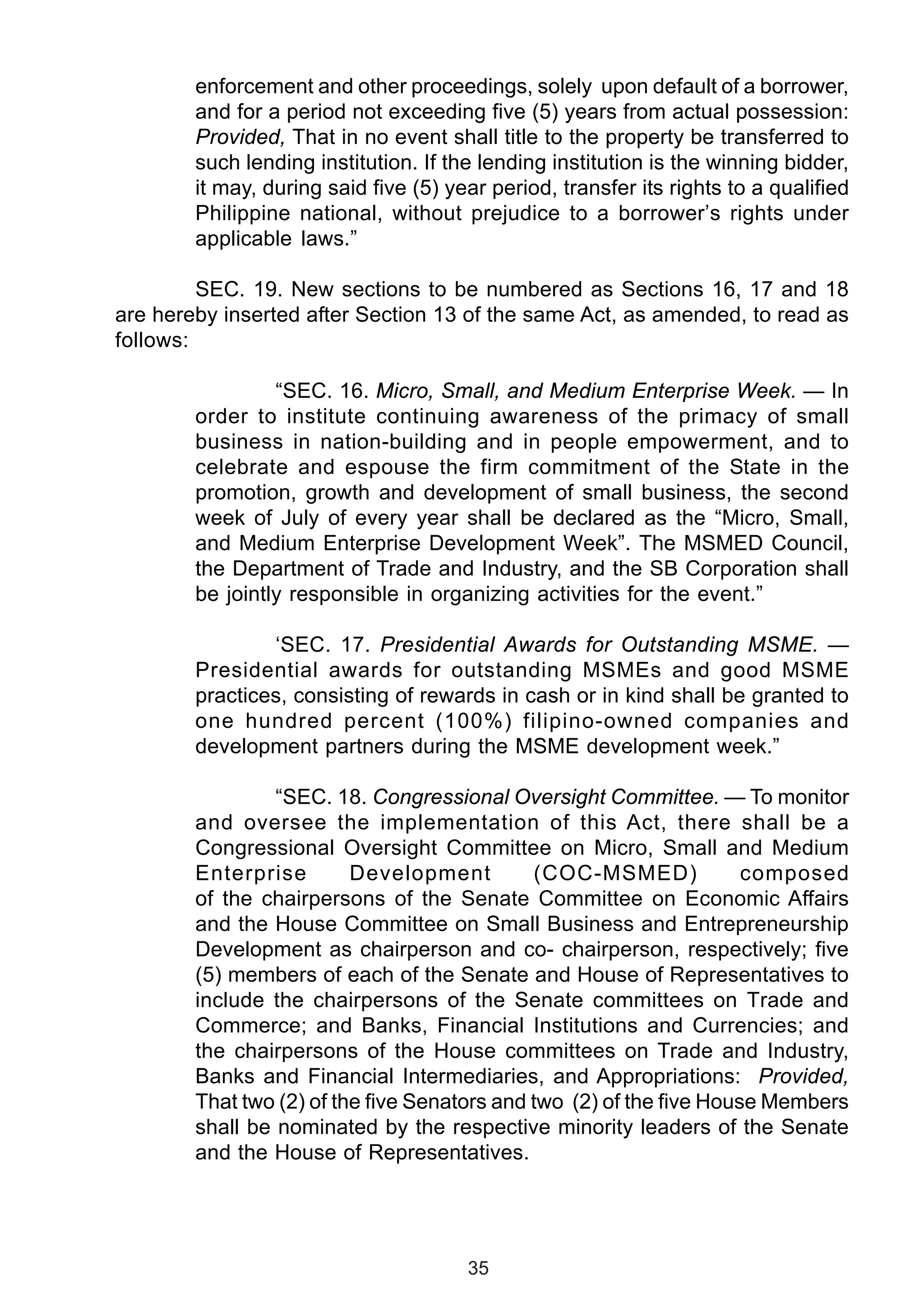 Magna Carta for MSME's (2010) R.A. 9501 | PDF