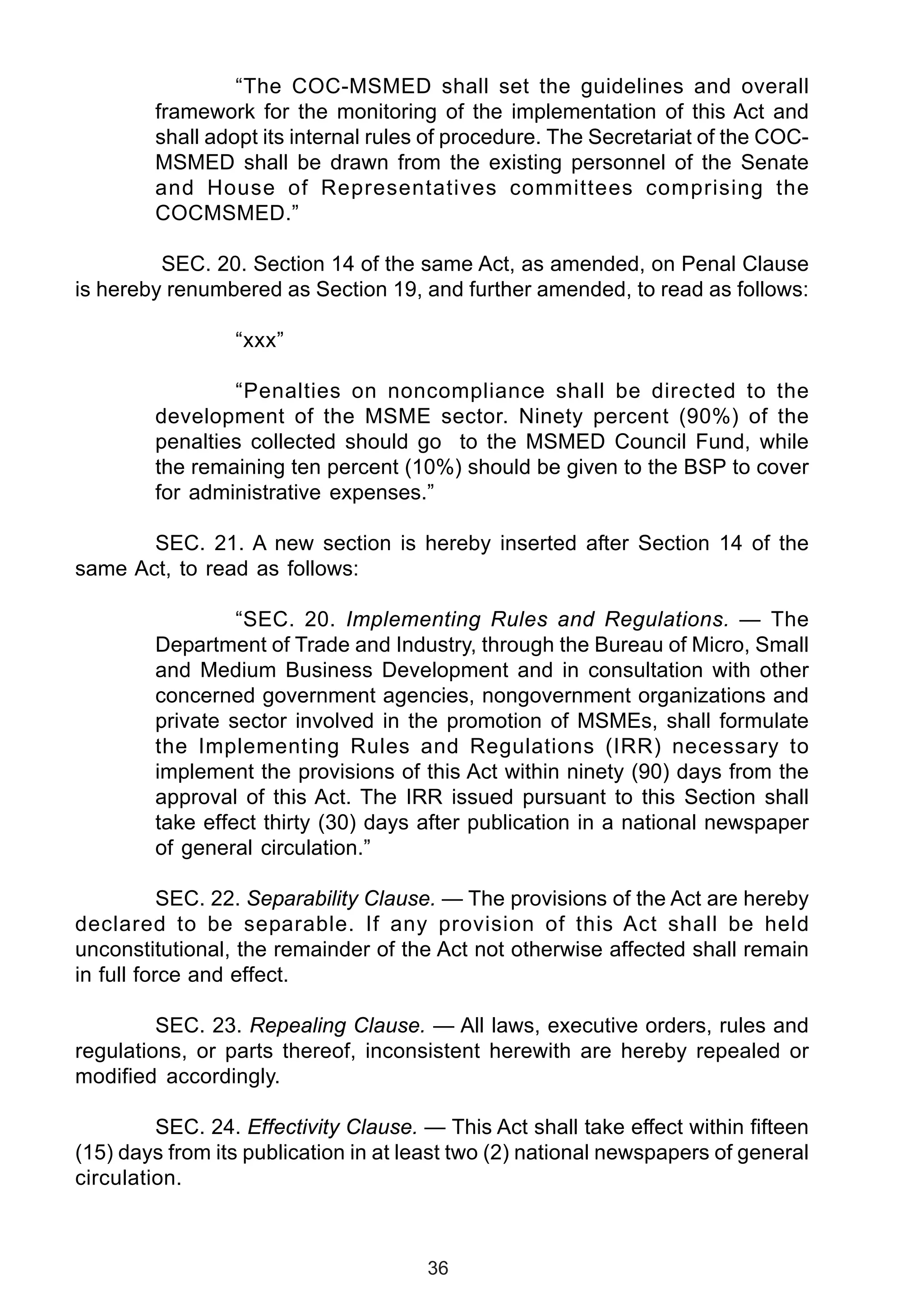 Magna Carta for MSME's (2010) R.A. 9501 | PDF