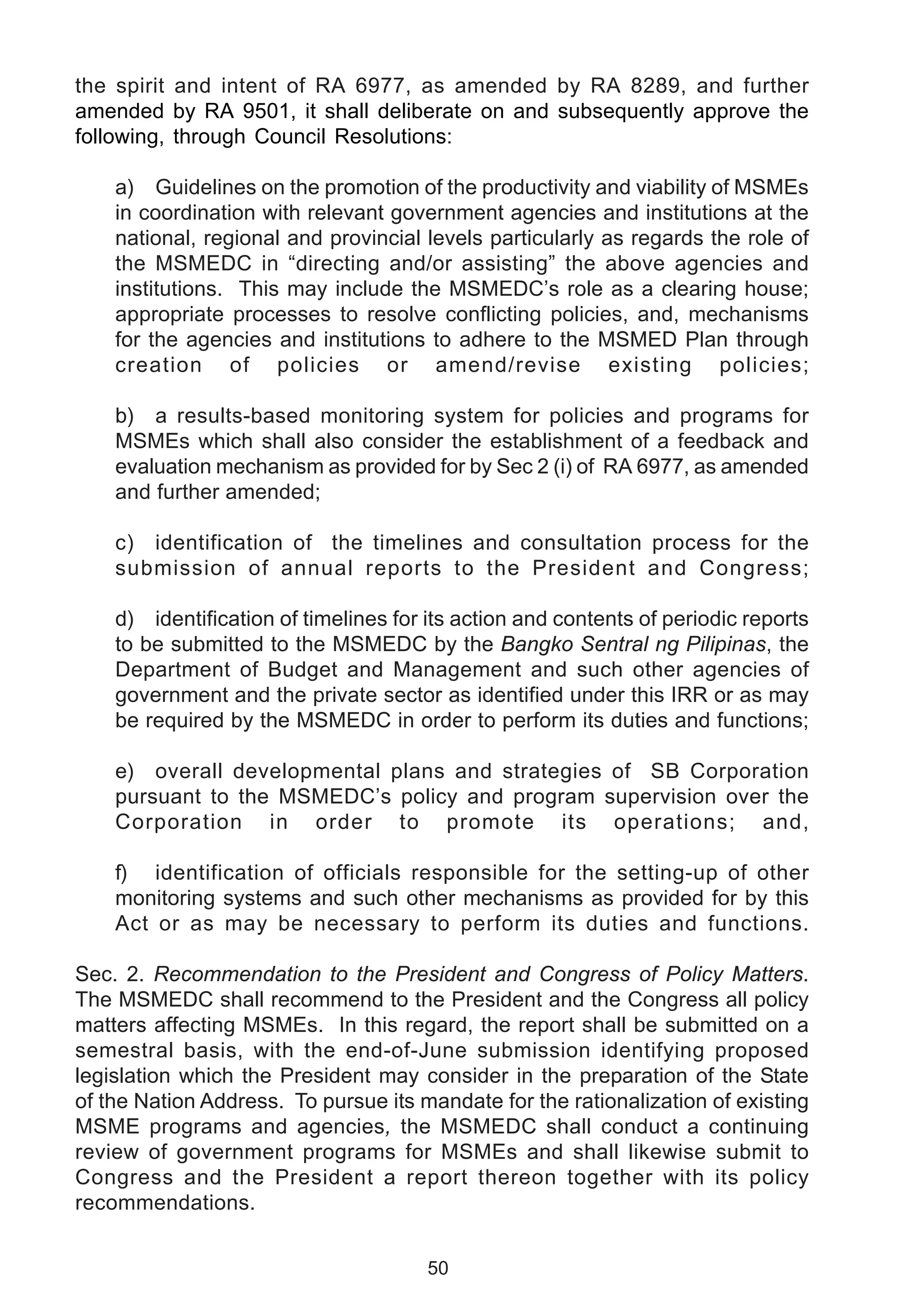 Magna Carta for MSME's (2010) R.A. 9501 | PDF